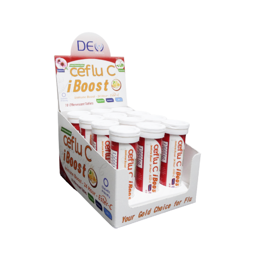 CEFLU C iBoost Effervescent tabs 10s x 12 shipper – Deopharma Pty Ltd