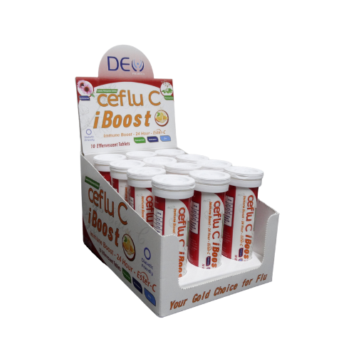 CEFLU C iBoost Effervescent tabs 10s x 12 shipper – Deopharma Pty Ltd